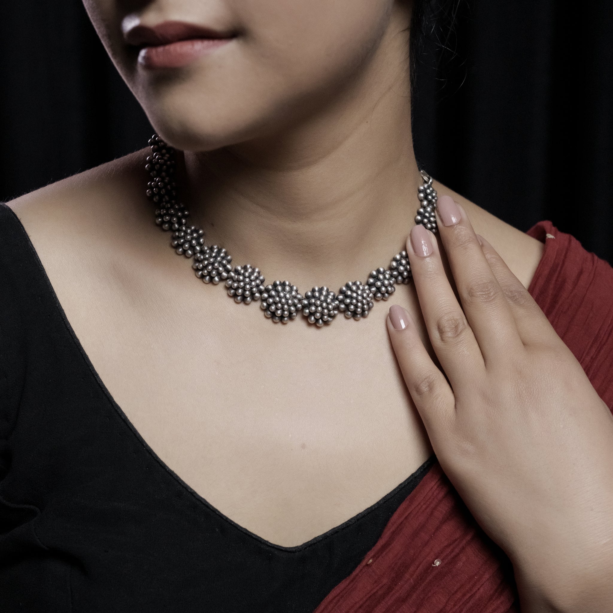 Buy Stylish Silver Rajphool Haar Online in India | Ejaa