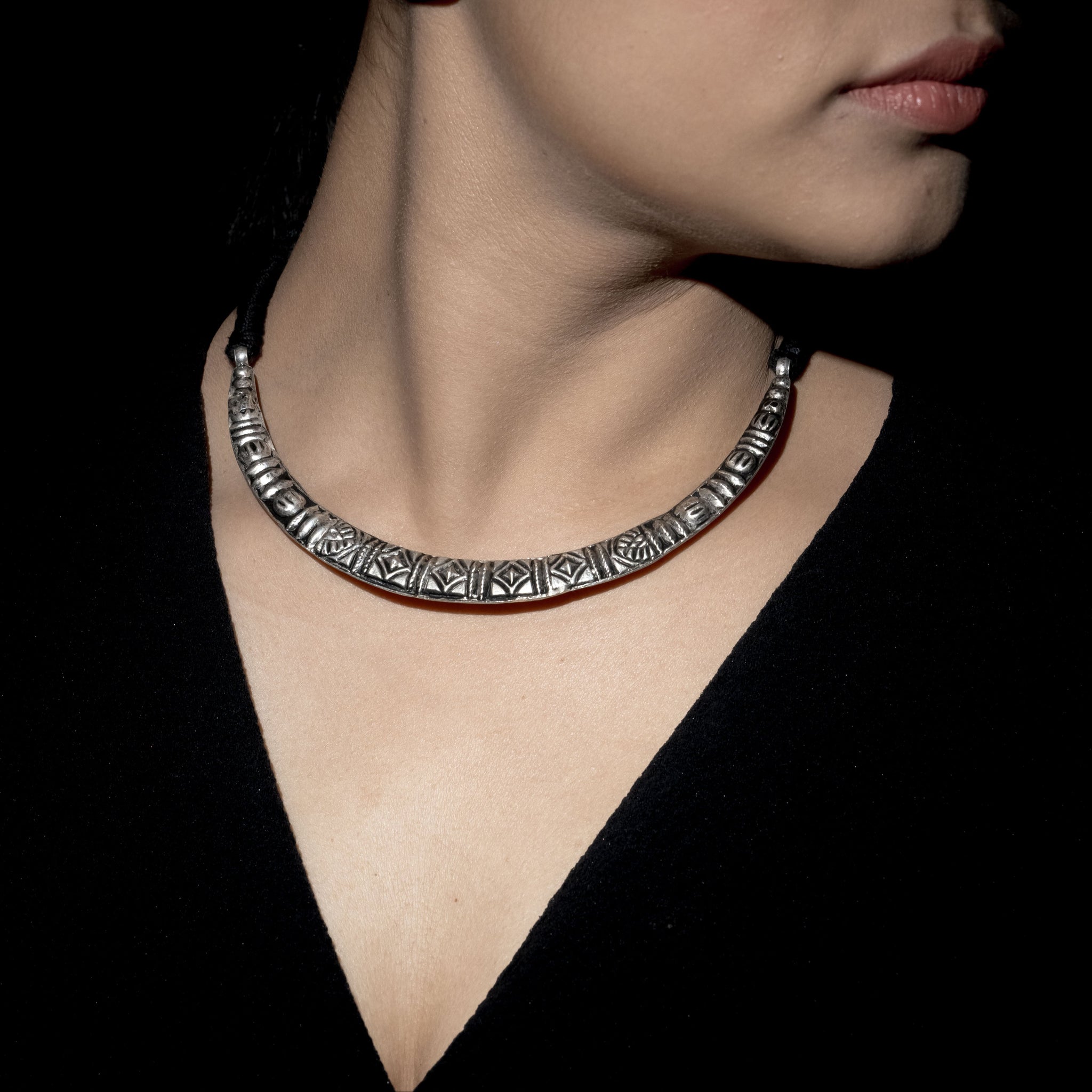 Chaand Silver Hasuli | Silver Choker | Pahadi Jewellery