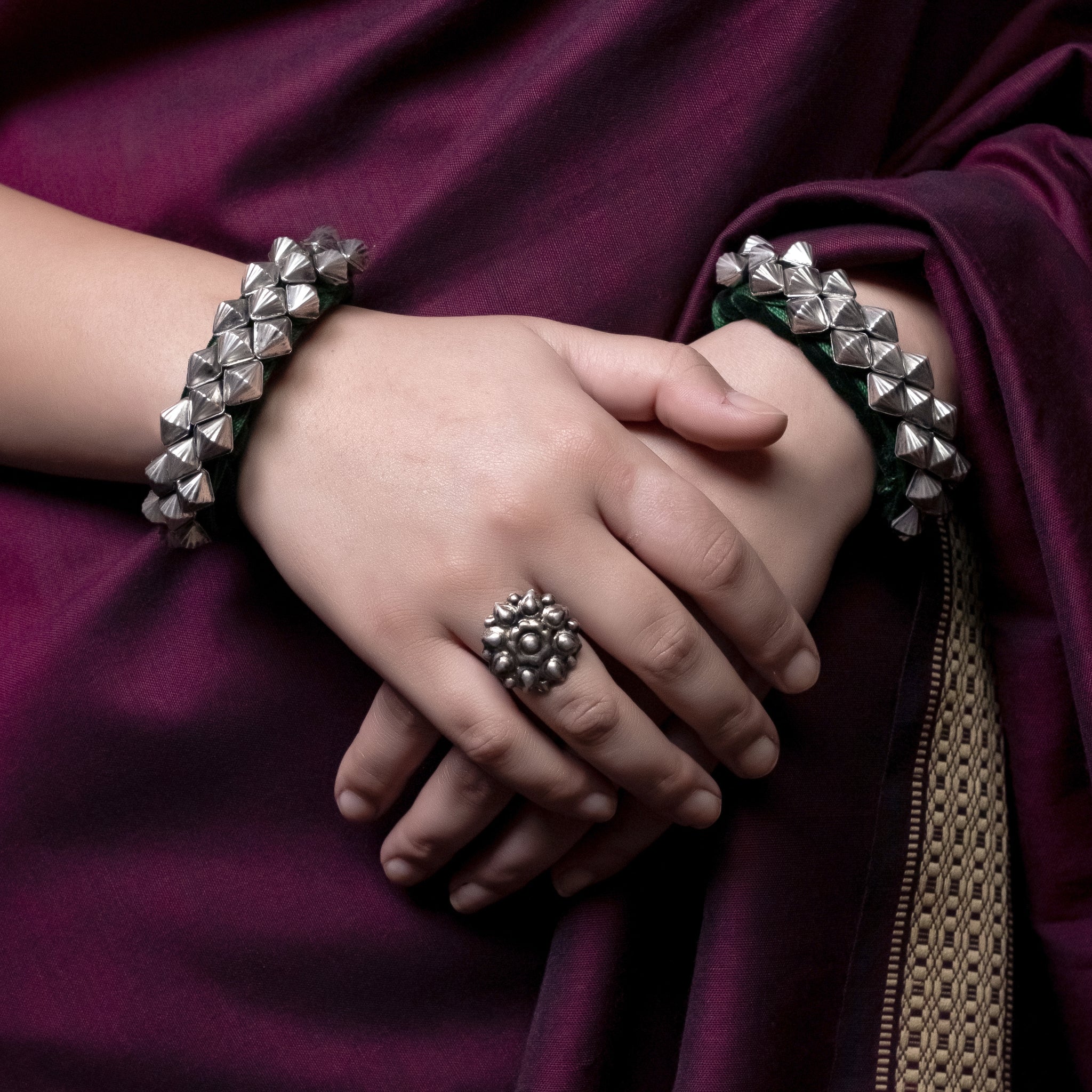 Dhari Pahuchi Silver Bracelet | Pahadi Jewellery