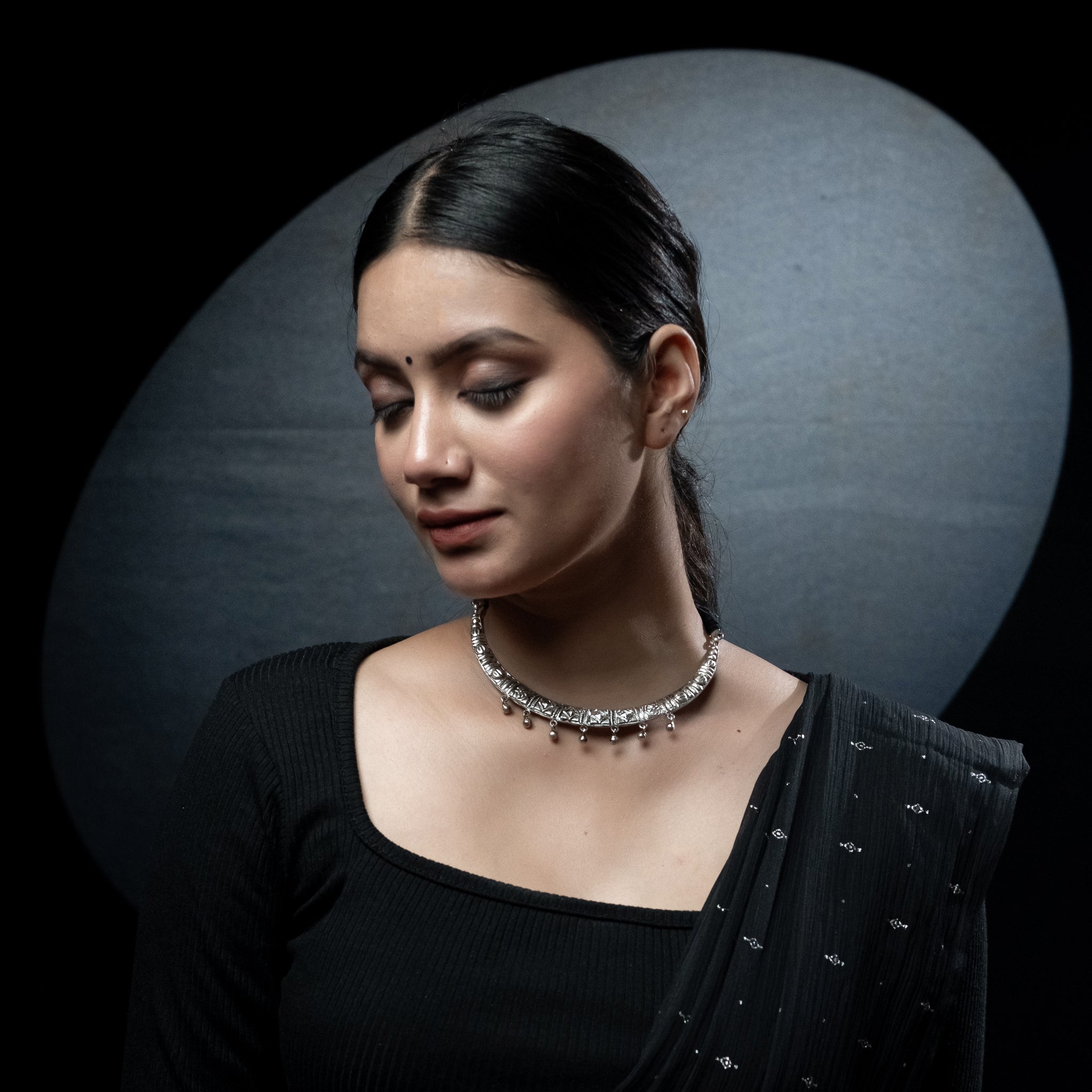 Toran Hasuli Silver Choker | Pahadi Jewellery