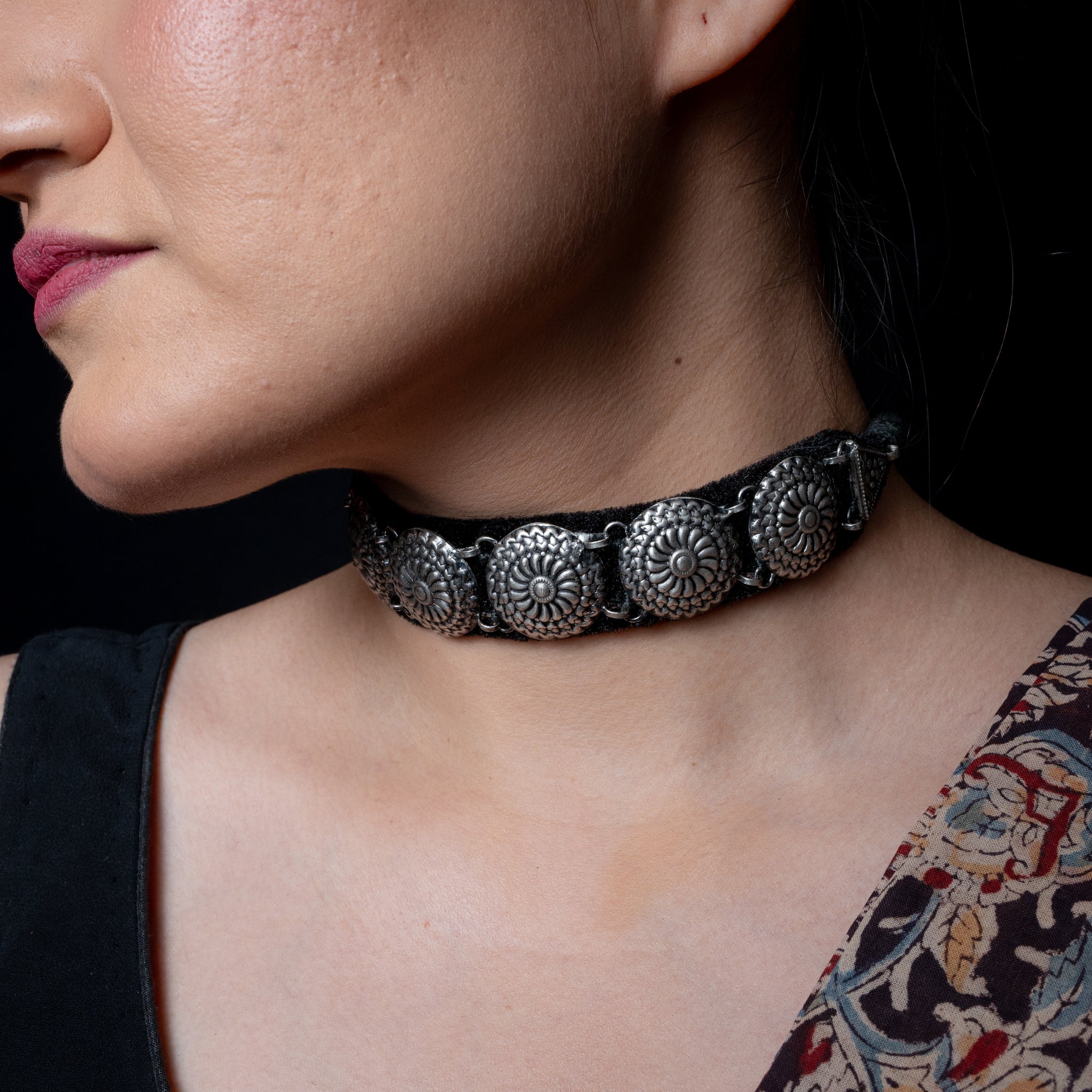 Buy Modern Silver Choker & Guluband Design Set Online | Ejaa